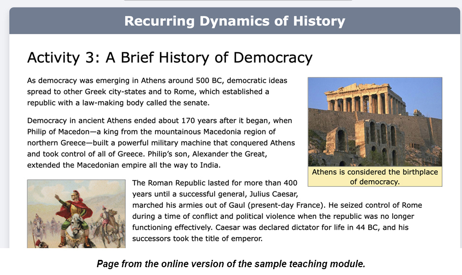 Recurring Dynamics of History: Sample Teaching Module – Future-Focused ...